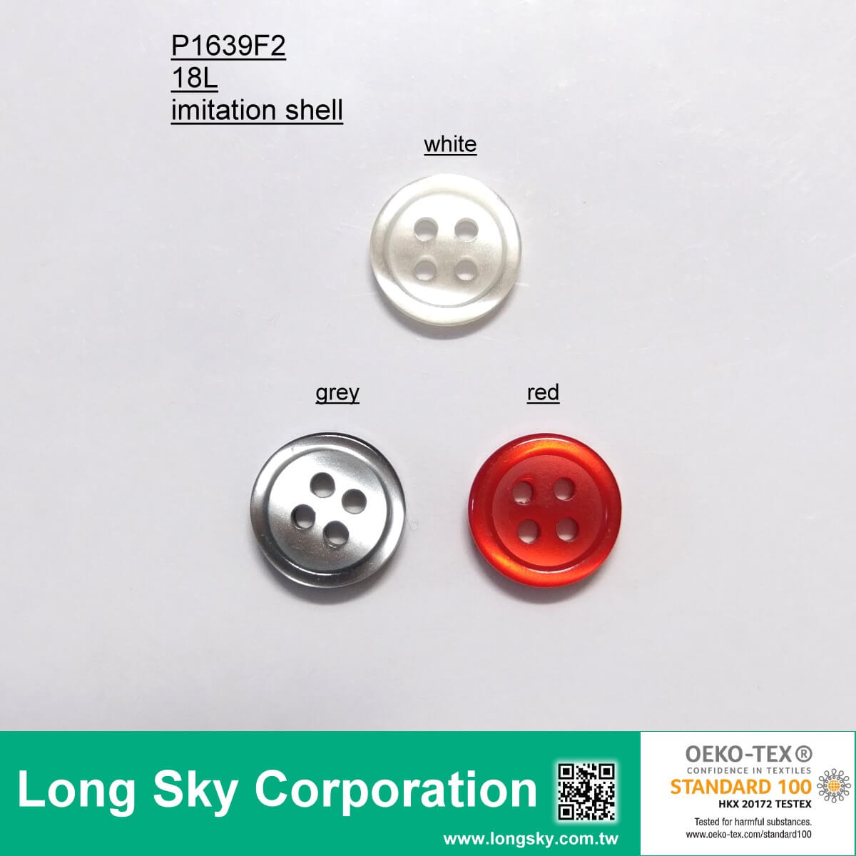 (P1639F2) 18L white, grey, bright red imitation shell classical polo ...