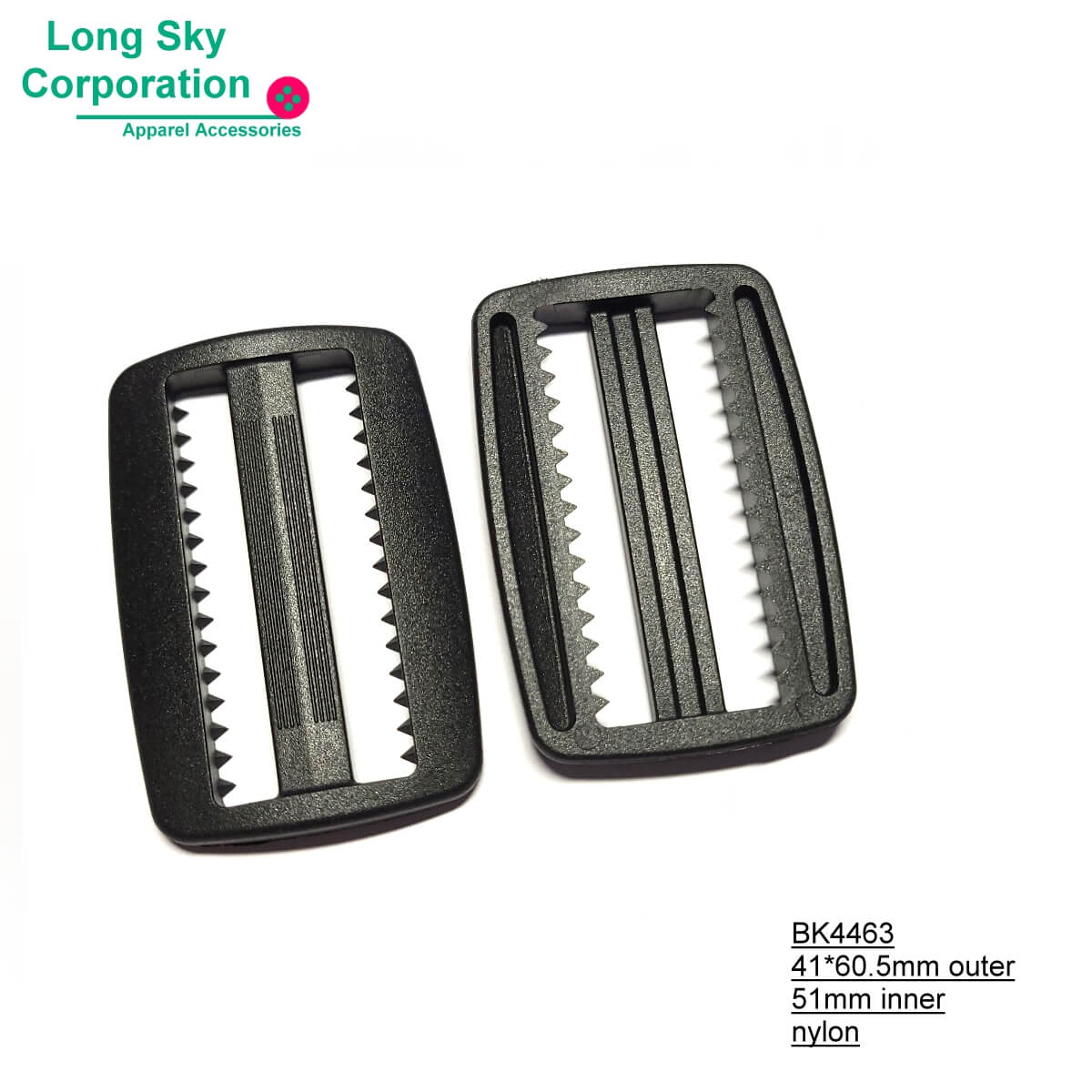 (#BK4463/51mm inner 2") plastic adjuster buckle with teeth, slider ...